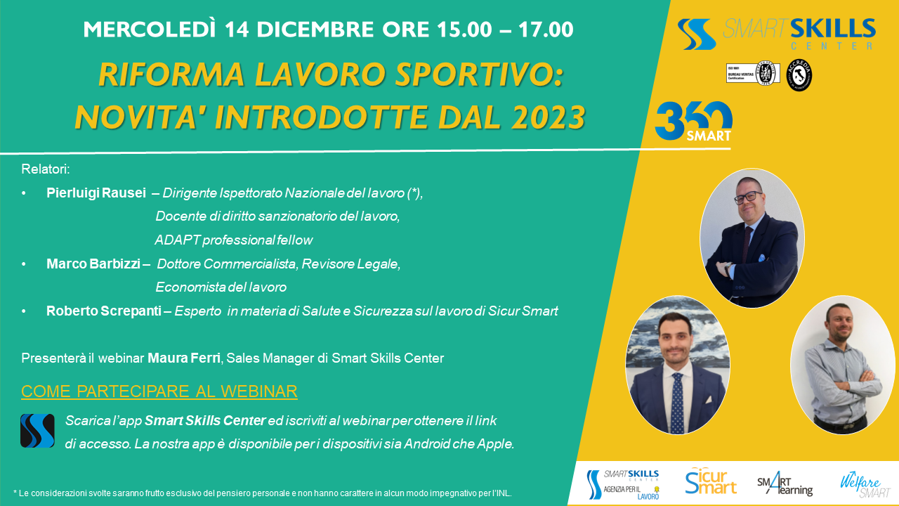 Riforma lavoro sportivo:novità introdotte dal 2023 - Smart Skills Center